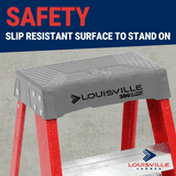 Louisville 2' Fiberglass Ladder, 300lb Cap, FS1502, SHOX Impact ...