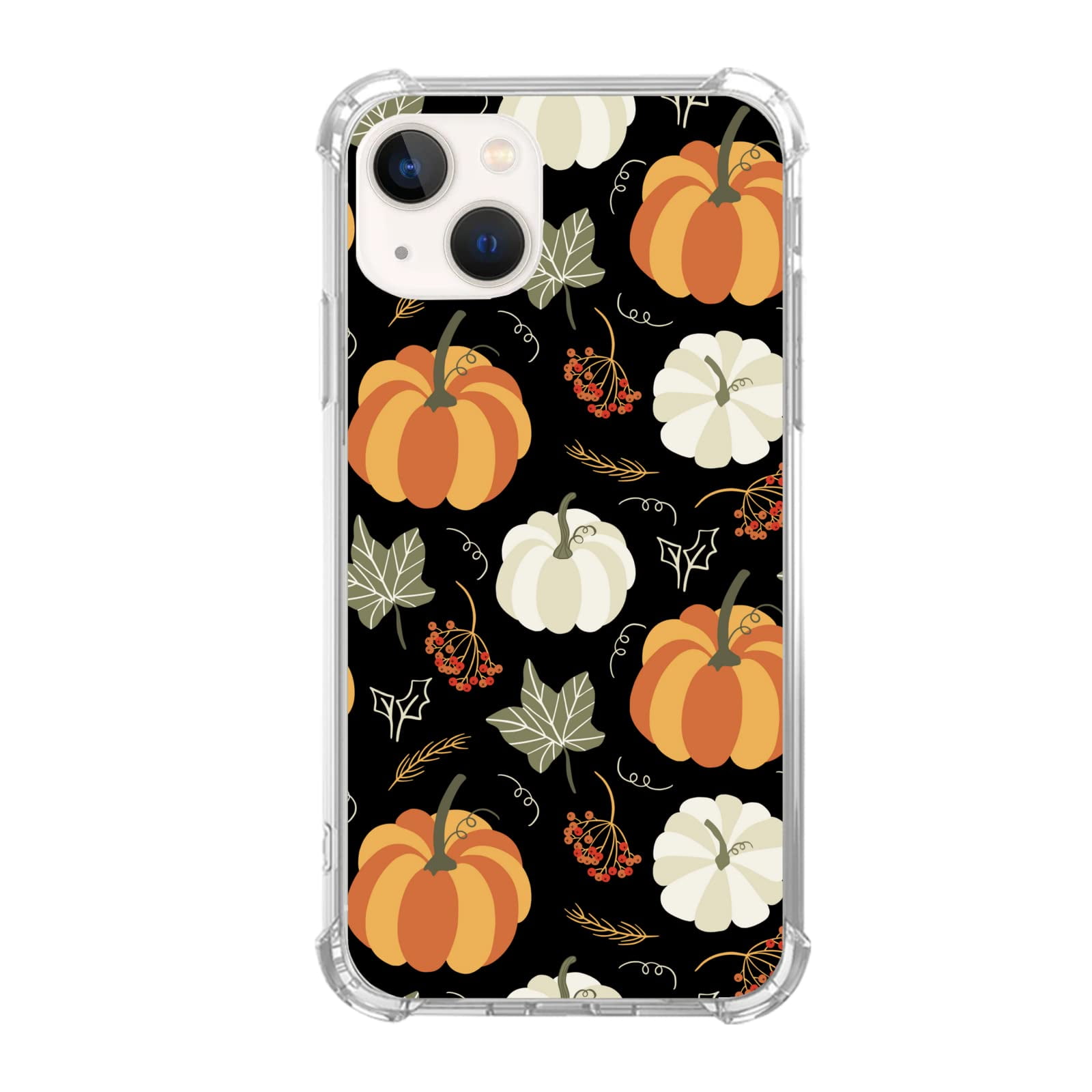 Fall Leaves Pumpkin Case Compatible with iPhone 14,Unique Art Design ...