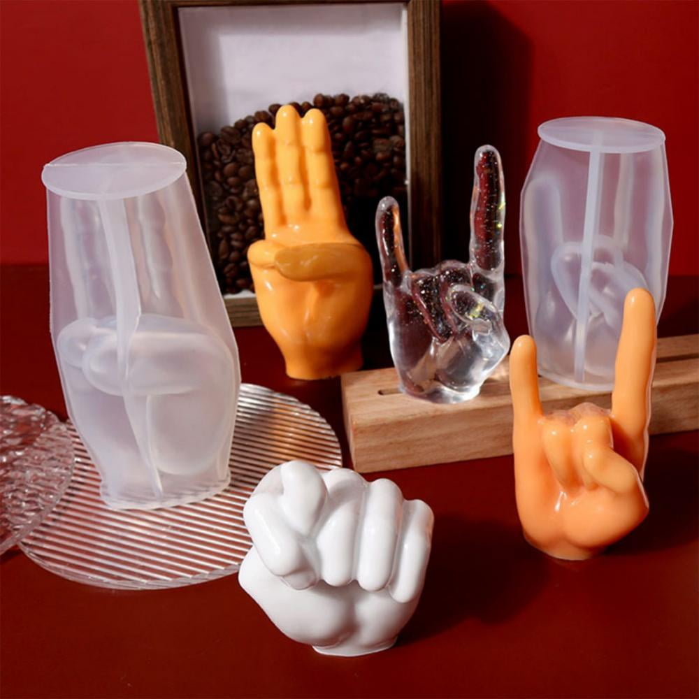 3 Pcs Rock Gesture Silicone Mould Silicone Diy Epoxy Mould Ring Storage ...