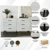 Castle Place Rustic 6 Drawer Wooden Dresser, Light Grey - Walmart.com