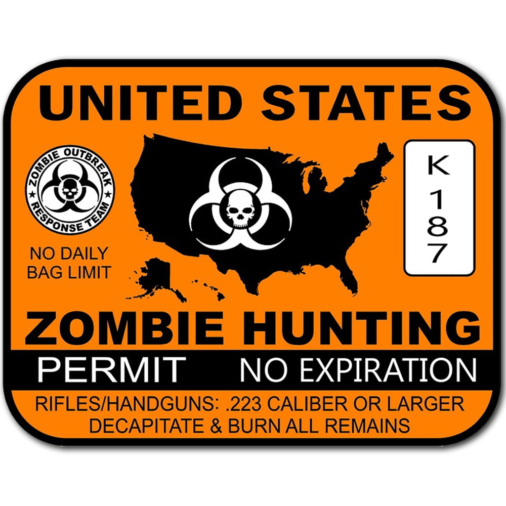Printing & Graphic Essentials 28 Zombie Hunting Permit Vector Clip Art ...