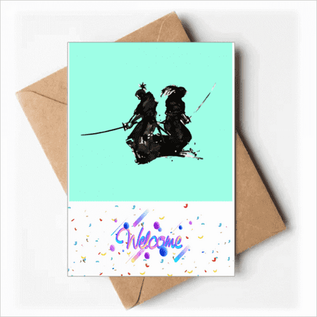 Japanese sman Knight Outline Welcome Back Greeting Cards Envelopes ...