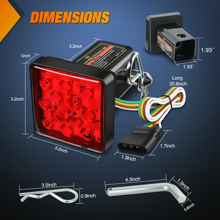 Trailer Hitch Brake Light Led Trailer Hitch Cover With 12 LED Brake