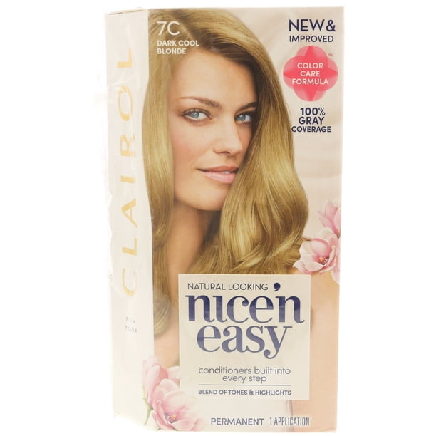 Clairol Nice'n Easy Permanent Hair Dye, 7C Dark Cool Blonde Hair Color ...