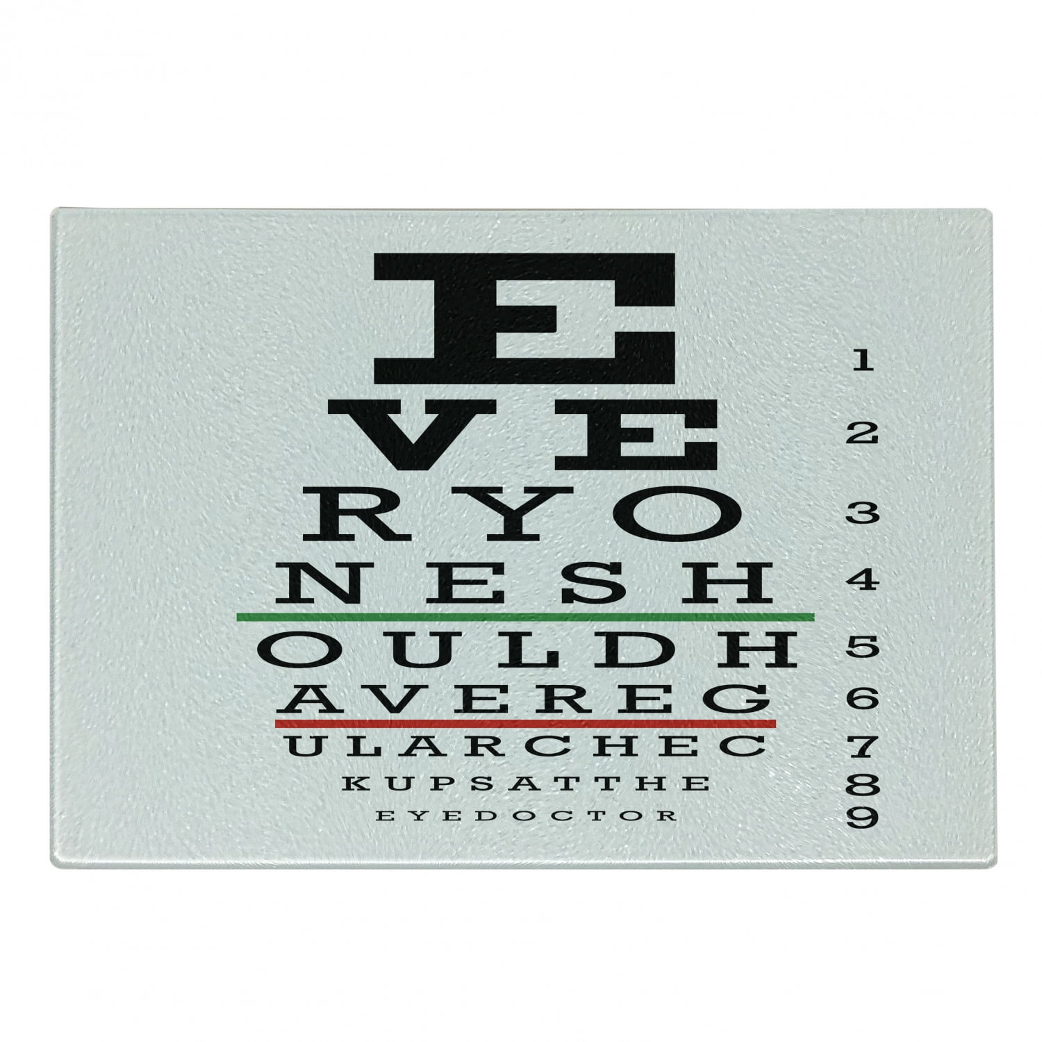 Eye Chart Cutting Board, Everyone Should Have Regular Checkups at the ...