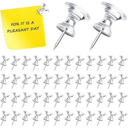 Giant Large Push Pins, 50 PCS Clear Thumb Tacks Steel Point 1 Inch and ...