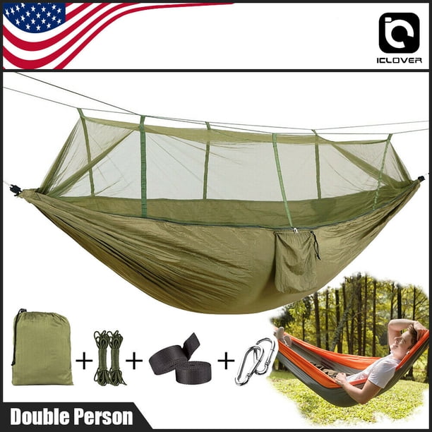 IClover 2 Persons Camping Hammock Portable Cot with Mosquito Net for ...