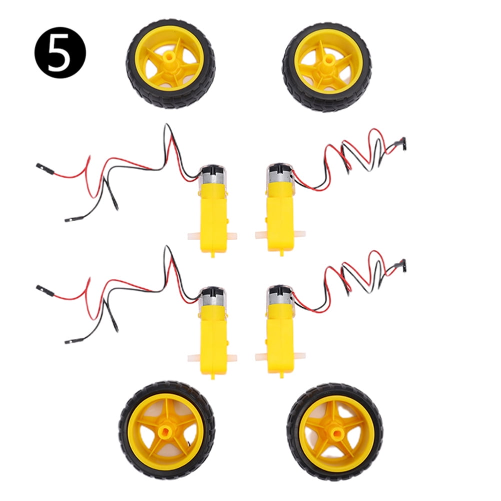 BeesClover Smart Car Robot Tire Wheel With Dc 3-6v Gearbox Motor For ...
