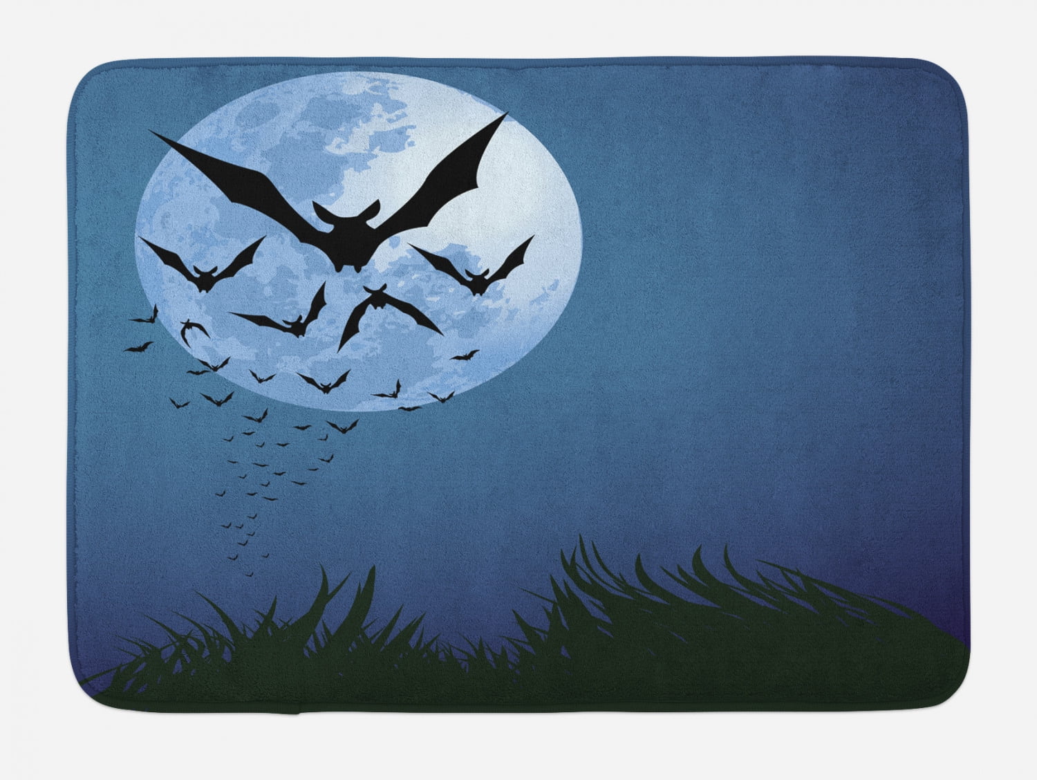 Halloween Bath Mat, A Cloud of Bats Flying through the Night with a ...