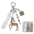 Charm Small Deer Keychain Decorated With Beaded Flowers For Handbags ...