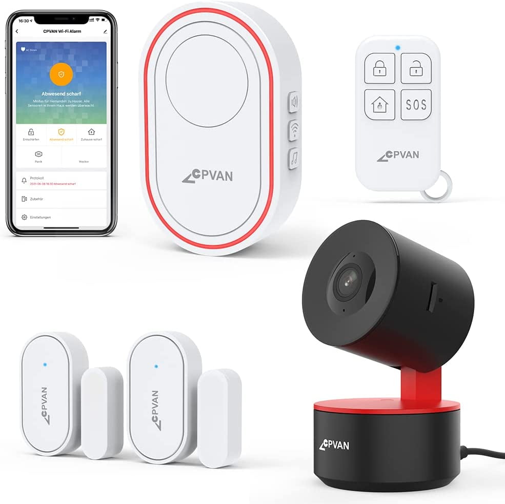 Home Security System with Indoor Camera, Pan & Tilt Indoor Security ...