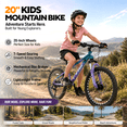 CYBIC 20 Inch Mountain Bike for Boys Girls, 7-Speed Child Bicycle with ...