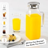 68oz Glass Pitcher,Square Water Pitcher with Lid and Handle,Coffee ...