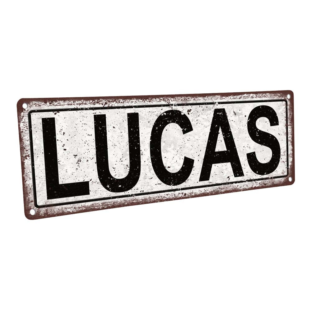 Lucas 4"x12" Metal Sign, Wall Décor for Kids Room and Nursery - Walmart.com