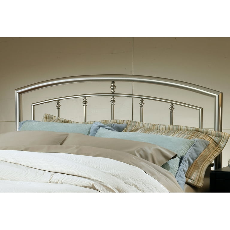 Hillsdale Furniture Claudia Transitional Metal Low Profile Panel Bed Full Matte Nickel
