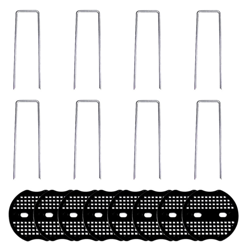 U-Shaped Ground Spike with Pads Galvanized Heavy Duty Garden Stakes for ...