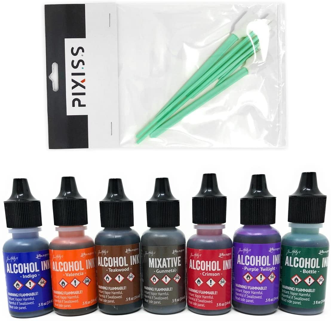 Alcohol Ink Set 7 Bottle Collection of Ranger Tim Holtz Alcohol Inks ...