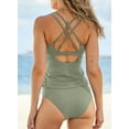 Chase Secret Womens Tankinis Two Piece Tummy Control Ruched Swimsuit
