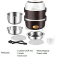 Denest 3 Layers 2L Portable Electric Heating Lunch Box, Stainless Steel ...