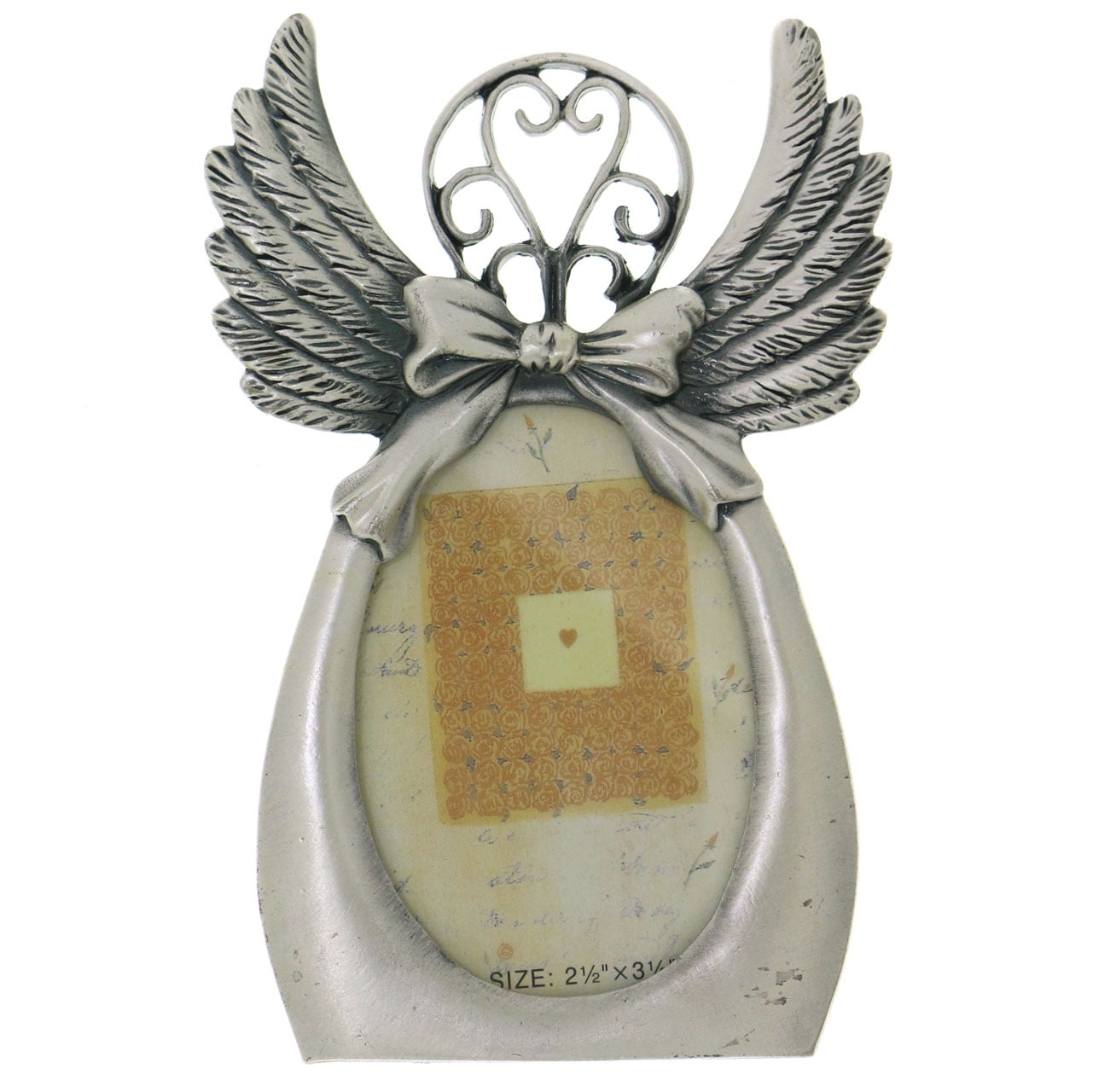 Angel Pewter Picture-Frame with Bow Around the Neck New Baby ...