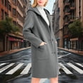 Aellinatey Women's Hooded Windbreaker Single-Breasted Notch Lapel Pea ...