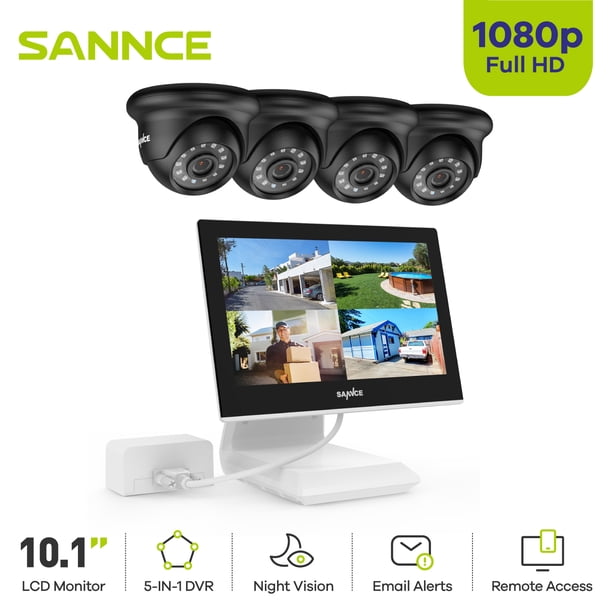 SANNCE 1080p 4 Channel 10 1 LCD Monitor DVR With 4 Cameras CCTV sannce-1080p-4-channel-10-1-lcd-monitor-dvr-with-4-cameras-cctv