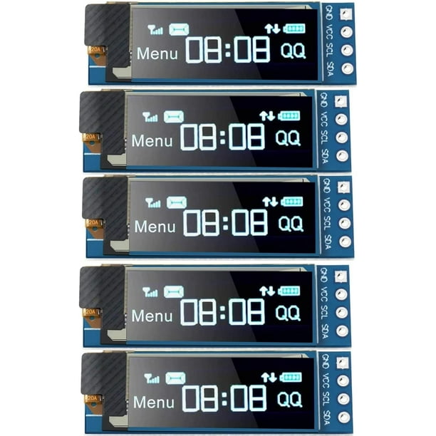 I2C Display Module, 5 PCS 0.91 Inch 128x32 IIC I2C SSD1306 OLED Display ...