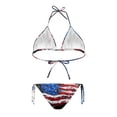 Binienty Swimwear, Abstract Impasto American Flag Pattern Adjustable ...