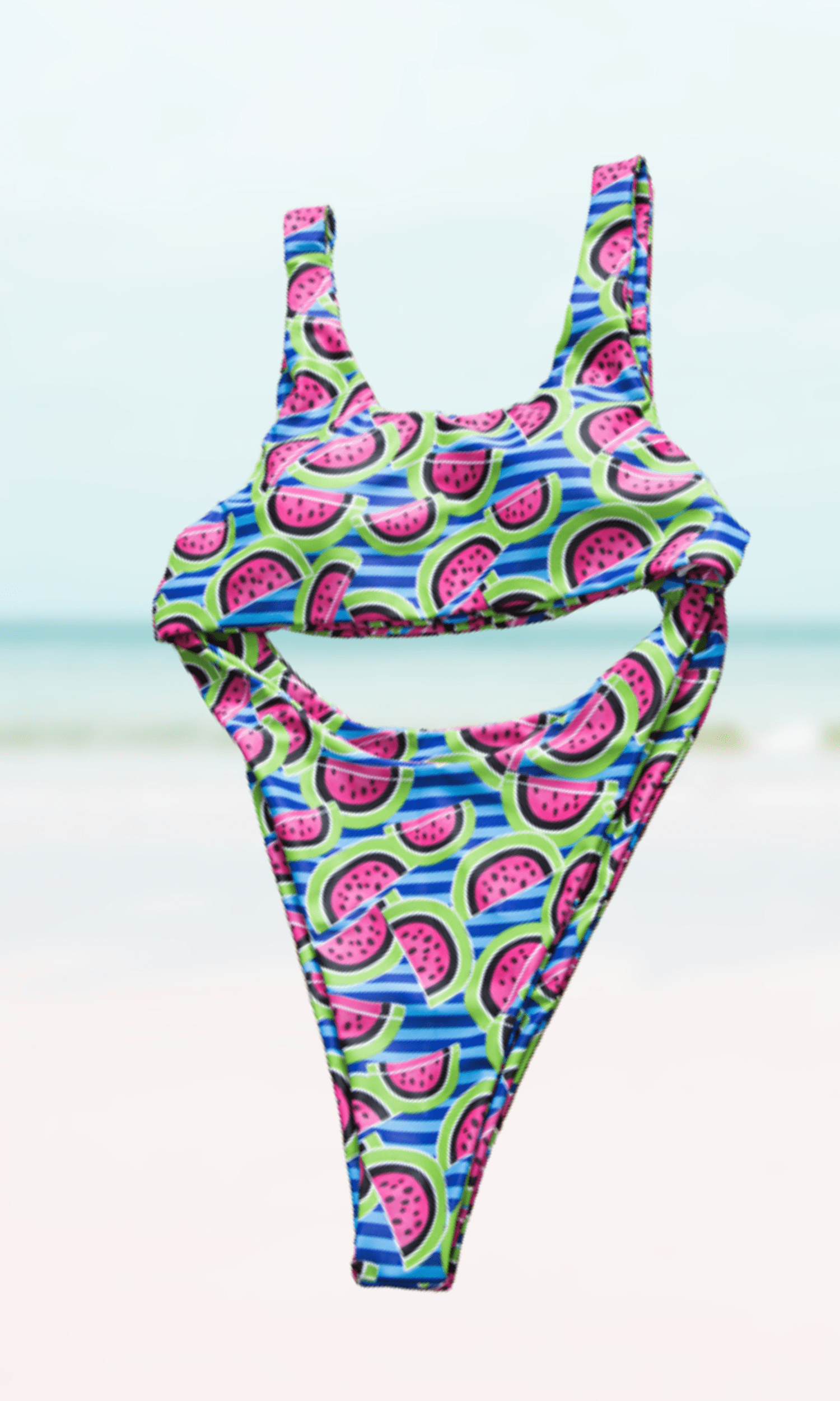 Meloriaswim Cartoon Watermelon Patterns Print Padded Sexy Cute One