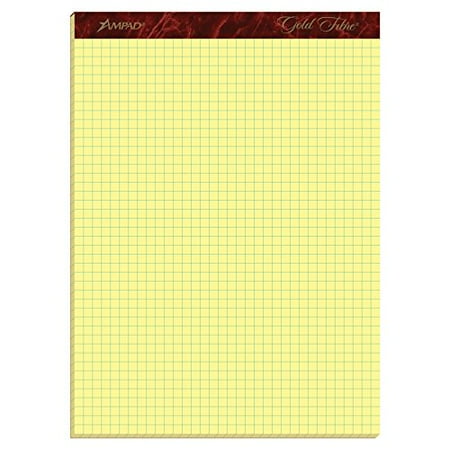 Ampad AMP22143 Gold Fibre Graph Pad Quad-Ruled Canary 50 Sheets (Pack ...