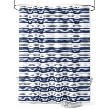 Fsddascl Navy Blue Striped Shower Curtain Set - 54" x 78" Washable ...