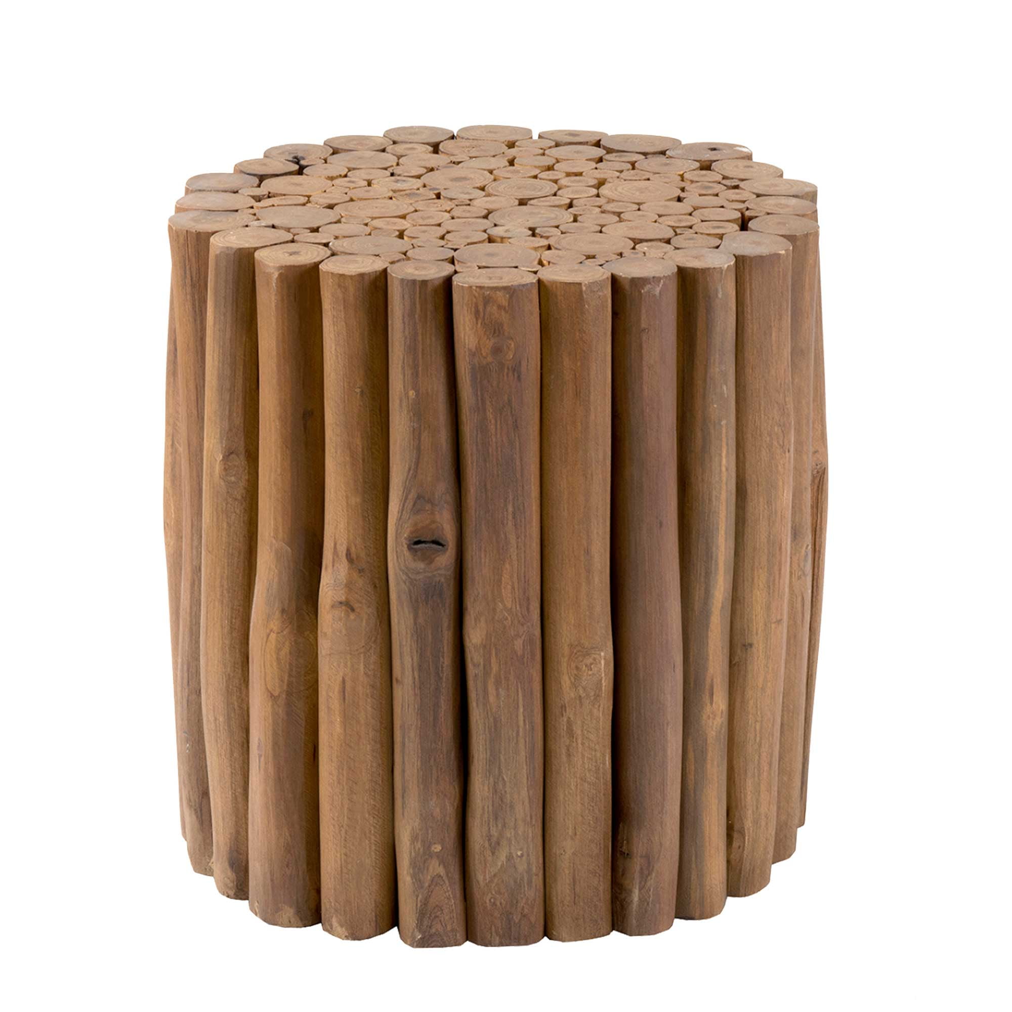 Stanley Brown Round Teak Accent Table by East at Main - Small Cut ...