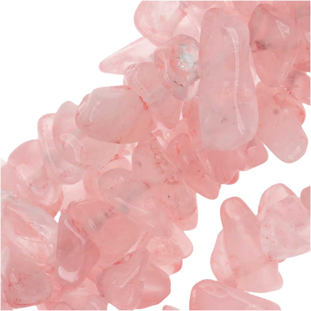 Gemstone Beads, Rose Quartz, Smooth Chip 6-12mm, 33 Inch Strand, Pink ...