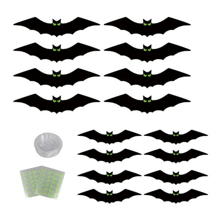 Baiwo 16Pcs Halloween Bats Eyes Stickers 100m Line Weather-proof ...