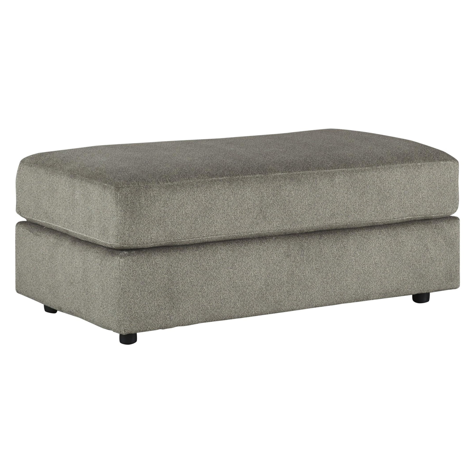 Fabric Upholstered Rectangular Ottoman with Tubular Legs, Gray ...