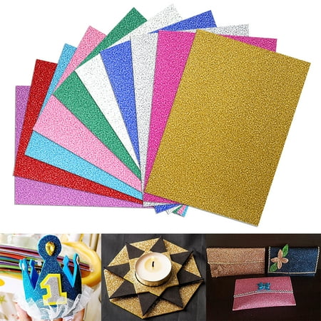 10 Sheets Glitter Foam Sheets Assorted Color Foam Craft Sheets for DIY ...