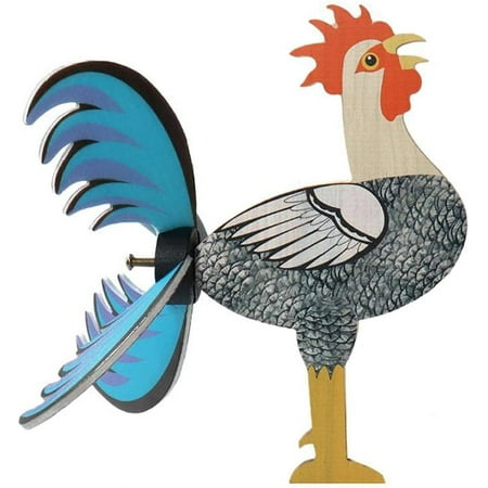 Rooster Windmill Decor, Wooden Animal Ornaments, Yard Wooden Rooster ...
