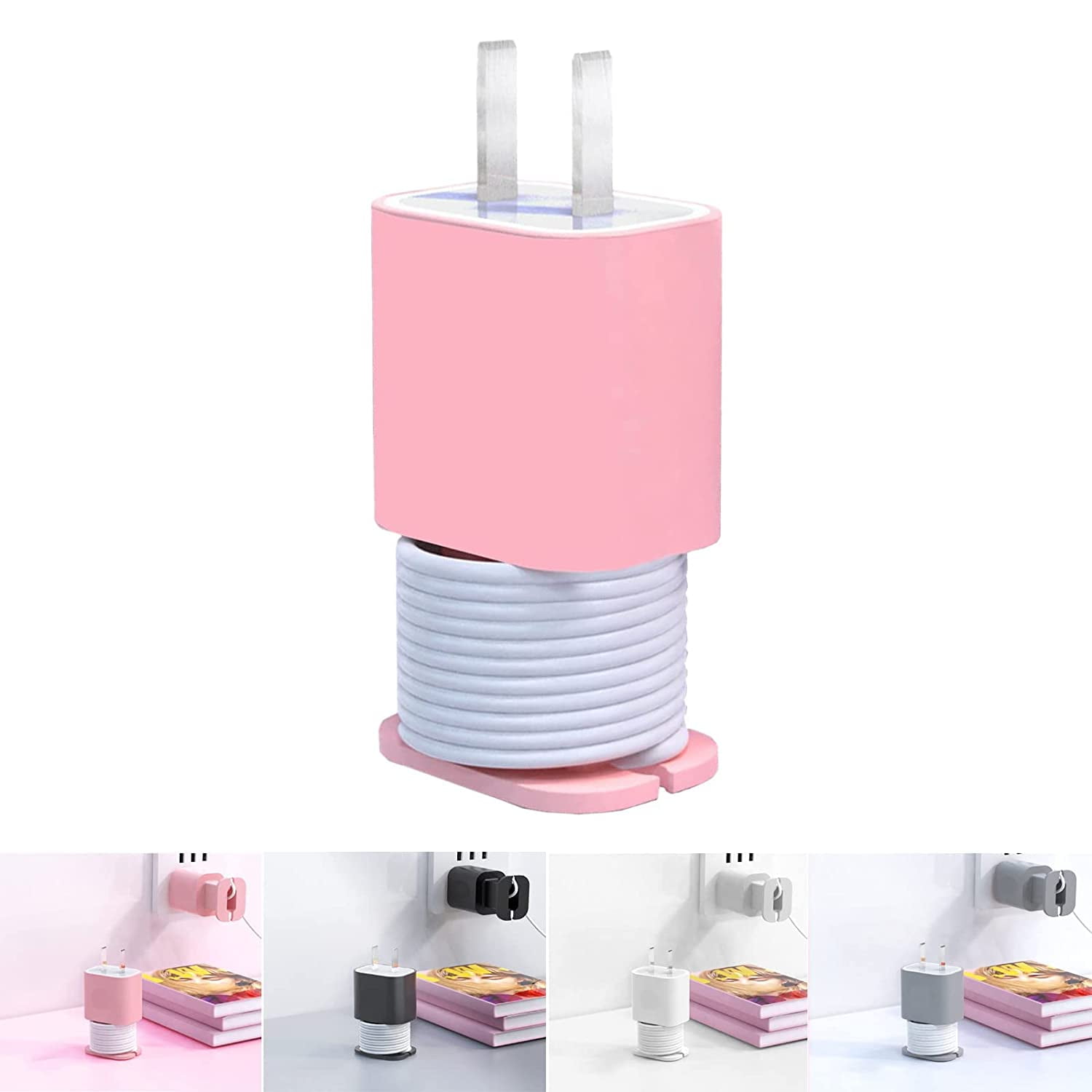 Haobuy 2 in 1 Silicone Charger Protector 20w/18w Data Cable Winder Anti ...