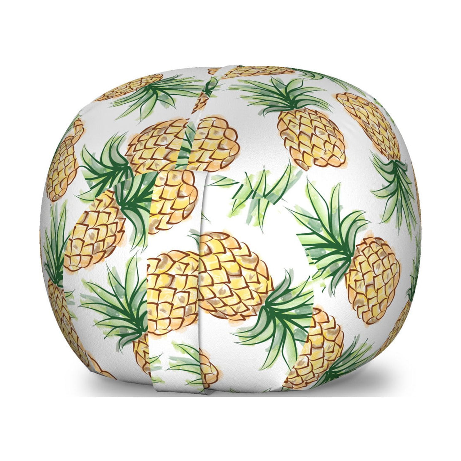 Pineapple Storage Toy Bag Chair, Tropical Themed Watercolor Juicy ...