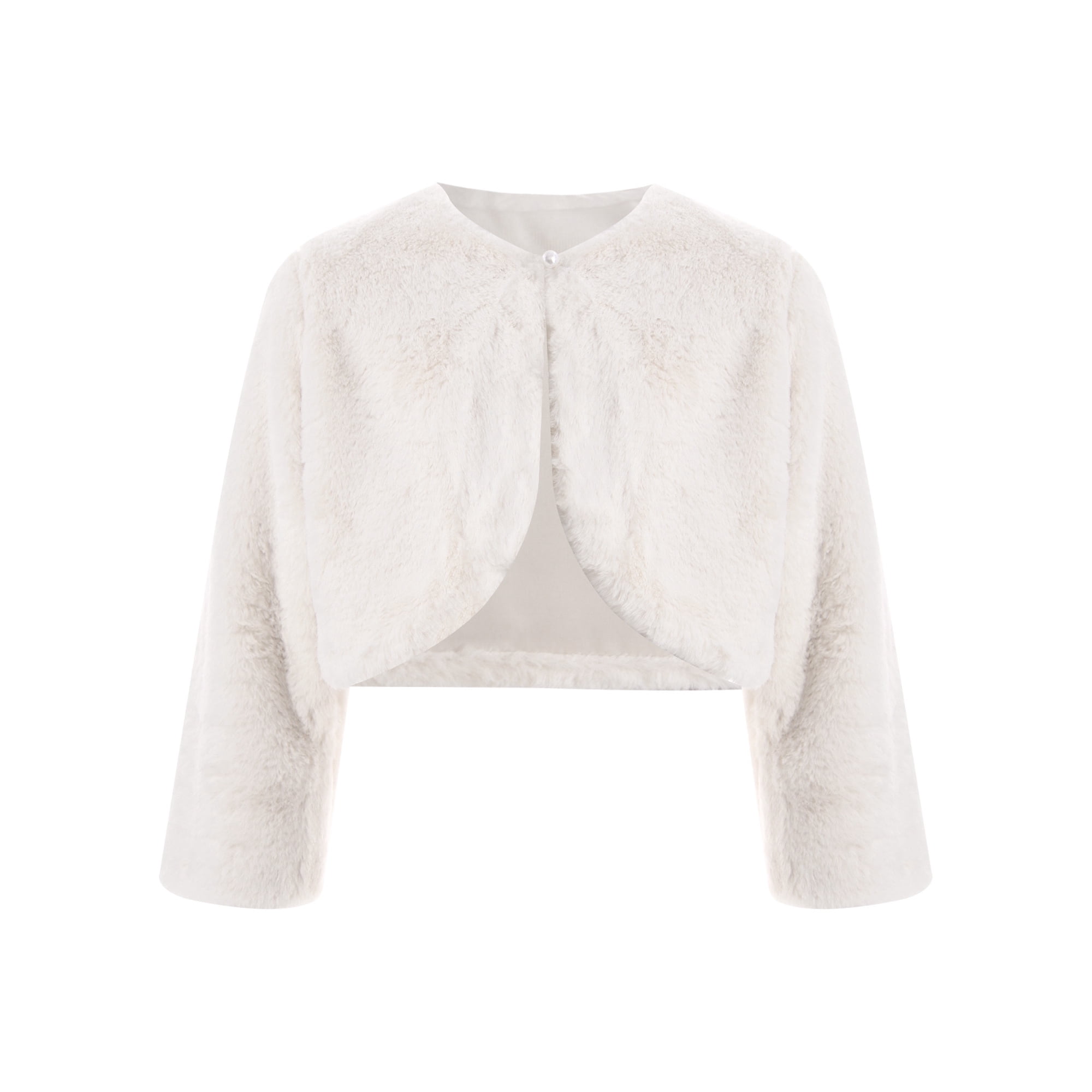 Click here for Miaeowve Flower Girl Dress Coat Faux Fur Bolero Sh... prices