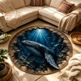 3D Rugs Optical Illusion,3D Ocean Rug,16×16 Inch 3D Blue Whale Round ...