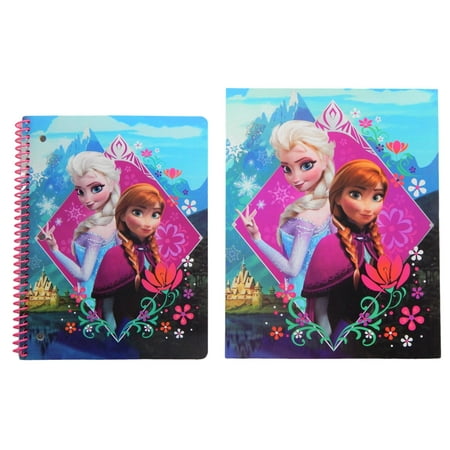 Disney Frozen Elsa & Anna 1 Subject Wide Ruled Notebook & Matching ...