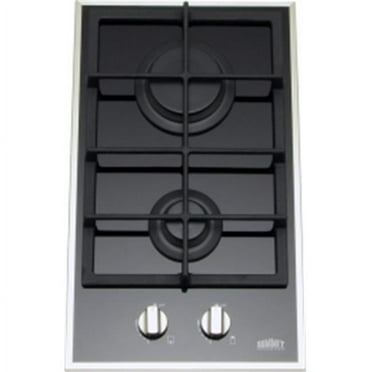 24" wide open burner gas cooktop in black with battery start ignition ...