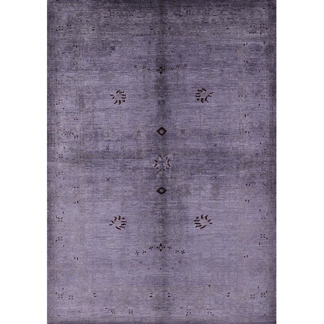 Ahgly Company Indoor Rectangle Mid-Century Modern Purple Oriental Area ...