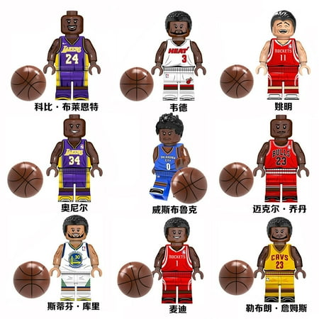 9 Compatible Lego Nba Basketball Star Dolls Jordan James Kobe Curry ...