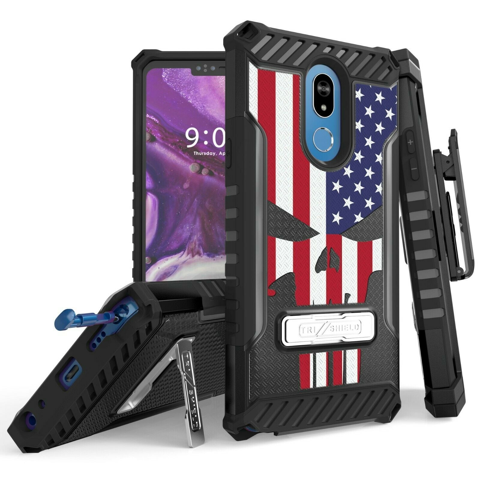 for LG Stylo 5 Stylus 5 Holster Trishield Phone Case Cover Belt Clip ...
