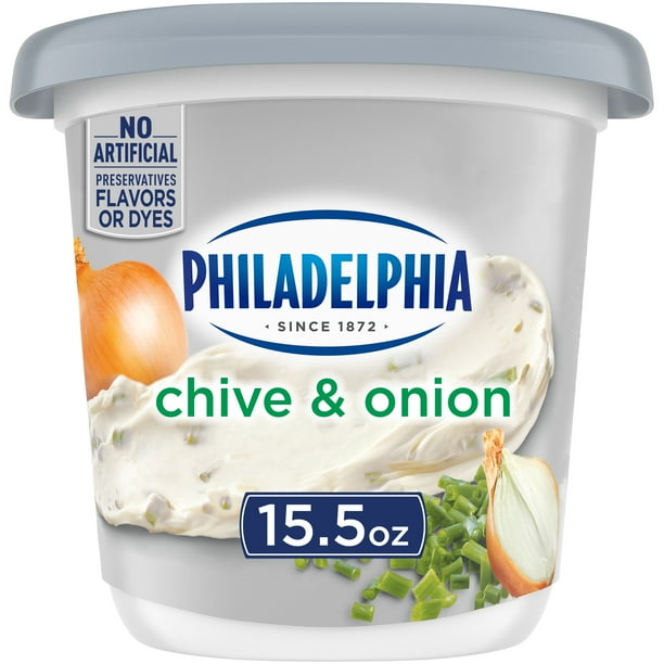 Philadelphia Chive & Onion Cream Cheese Spread, 15.5 oz Tub - Walmart.com
