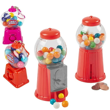 Mini Gumball Machine for Kids 4 Pack HTOOQ 5" Coin Operated Gumball ...