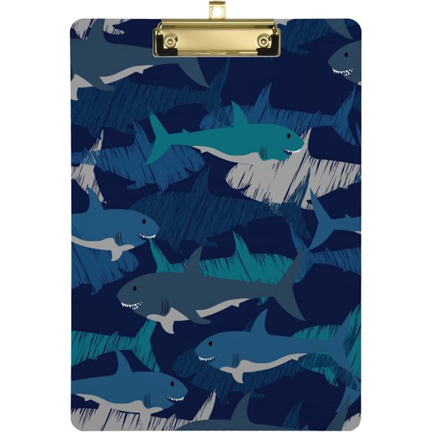 RYLABLUE Vintage Shark Fish Camouflage Clipboard Hardboard Wood Nursing ...