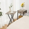 Folding TV Tray Tables, Set of 4 TV Trays with Storage Rack, Industrial ...